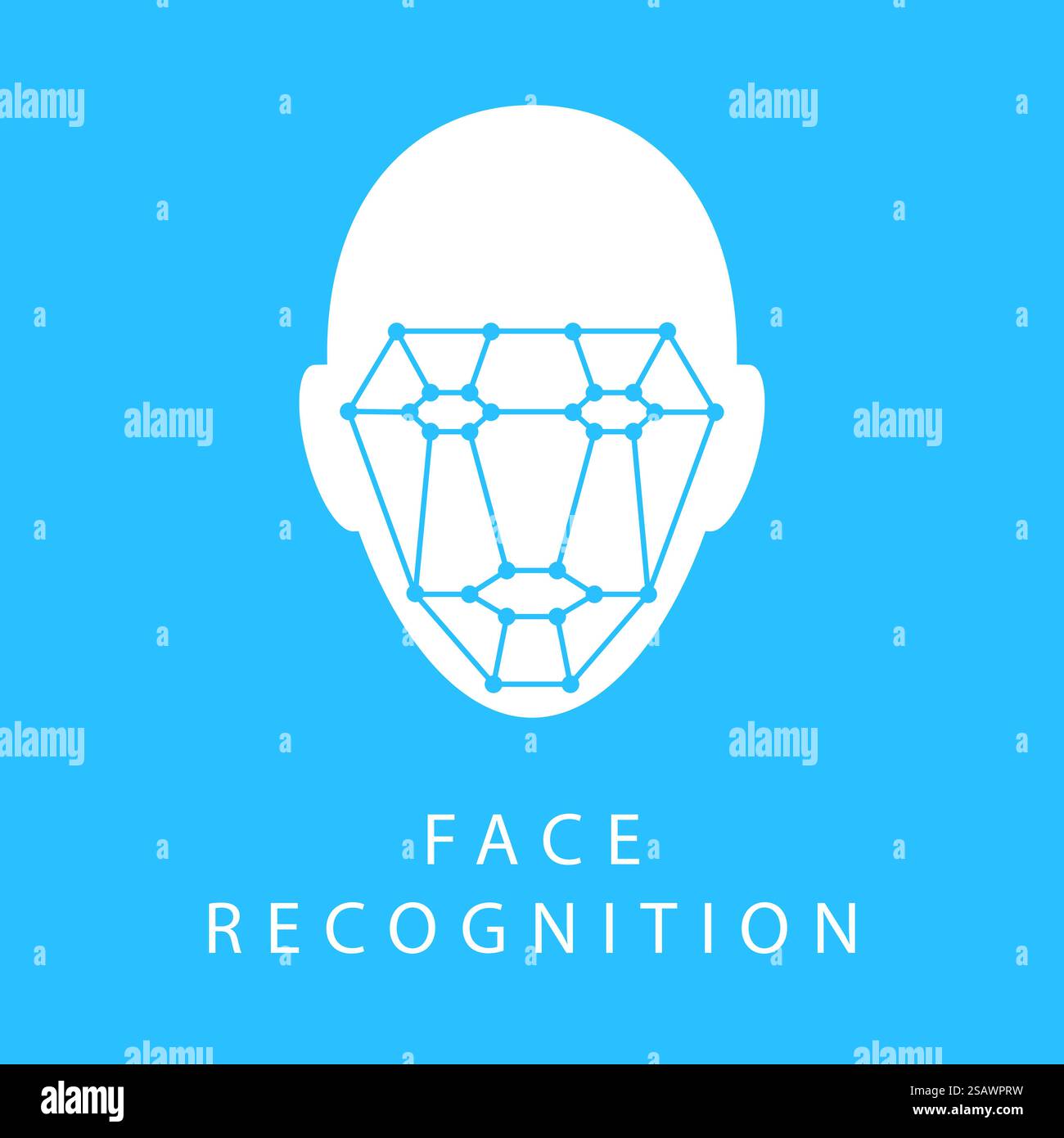 Icon of identity biometric verification sign. Face recognition system ...