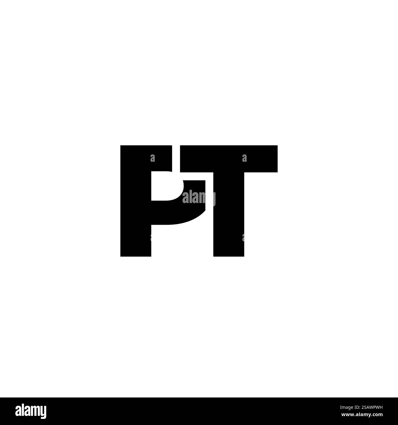 Trendy letter P and T, PT logo design template. Minimal monogram ...