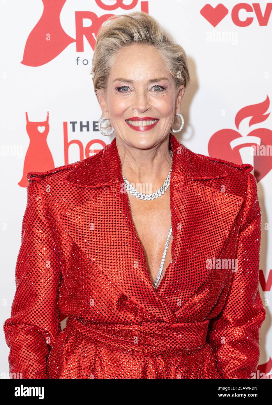 New York, NY, 30 January 2025: Sharon Stone wearing dress by Nicolas ...