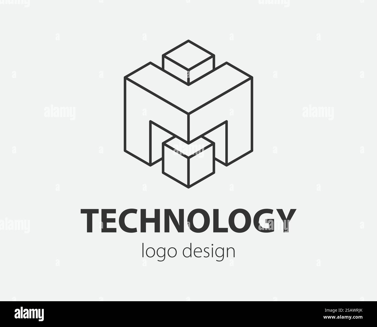 Block Logo abstract design Technology communication vector template ...