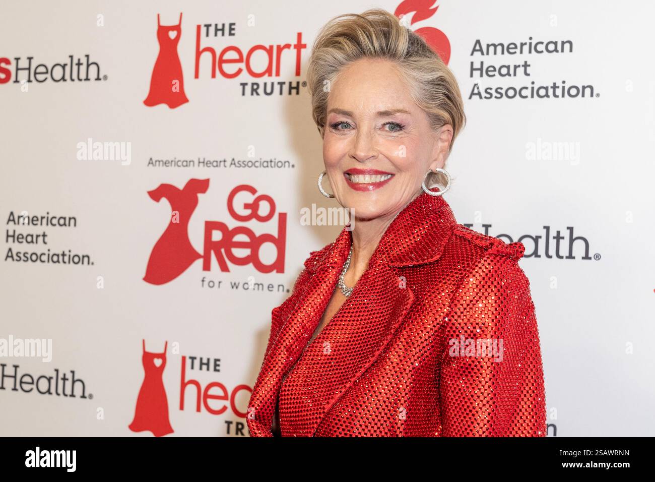 New York, NY, 30 January 2025: Sharon Stone wearing dress by Nicolas ...