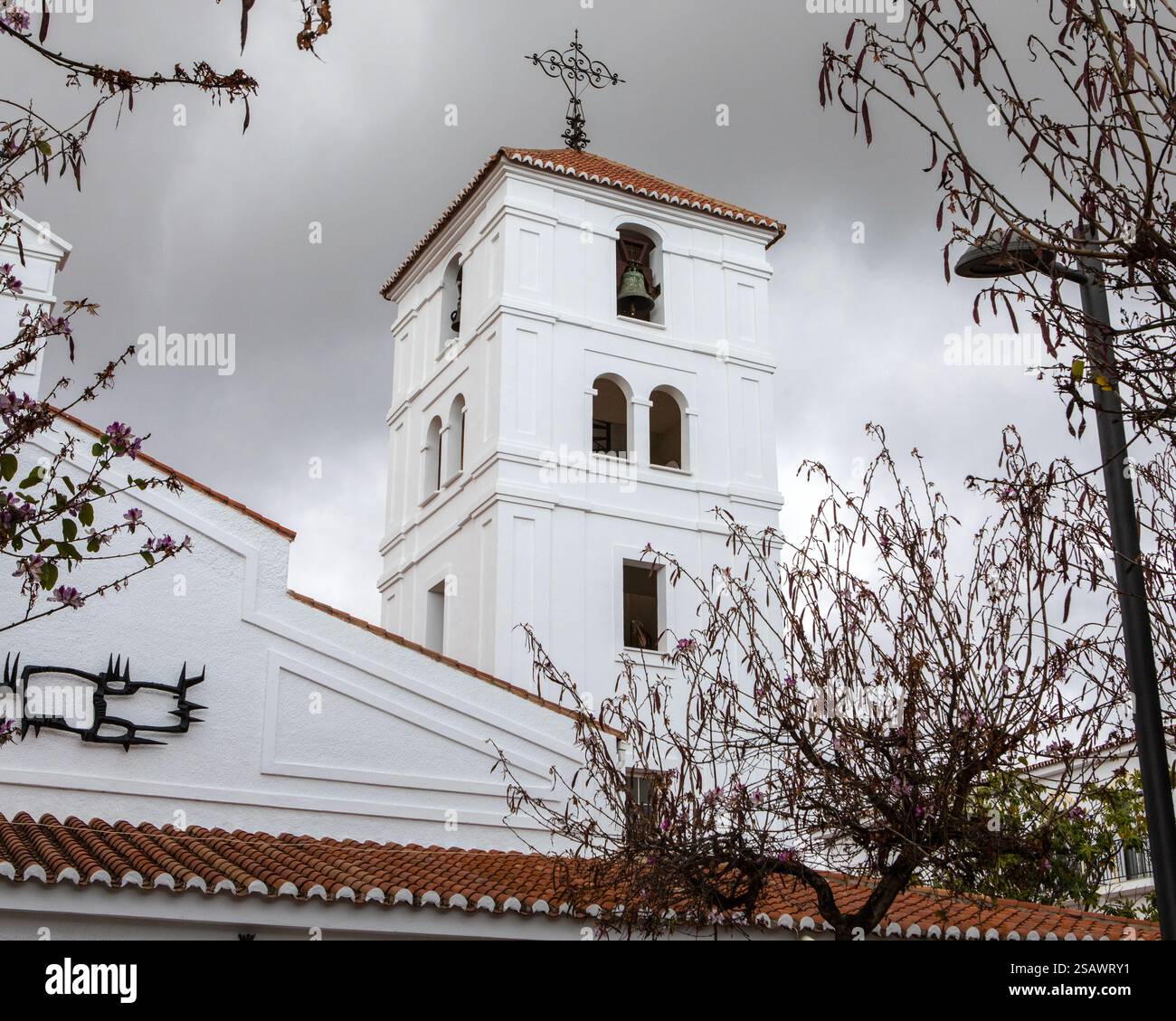 The exterior of Arroyo de la Miel church in the town of Benalmadena ...