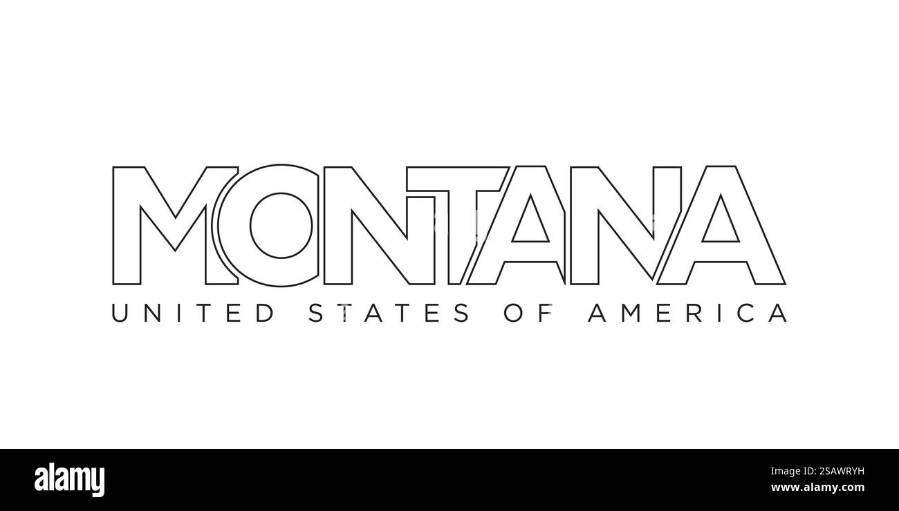 Montana, USA typography slogan design. America logo with graphic city ...