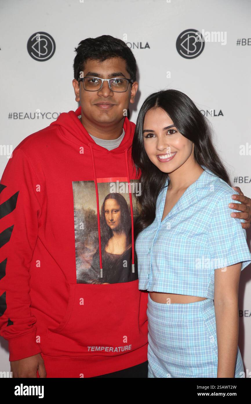 Ishan Goel and Caryn Marjorie at the Beautycon festival, Los Angeles Convention Center, USA ...