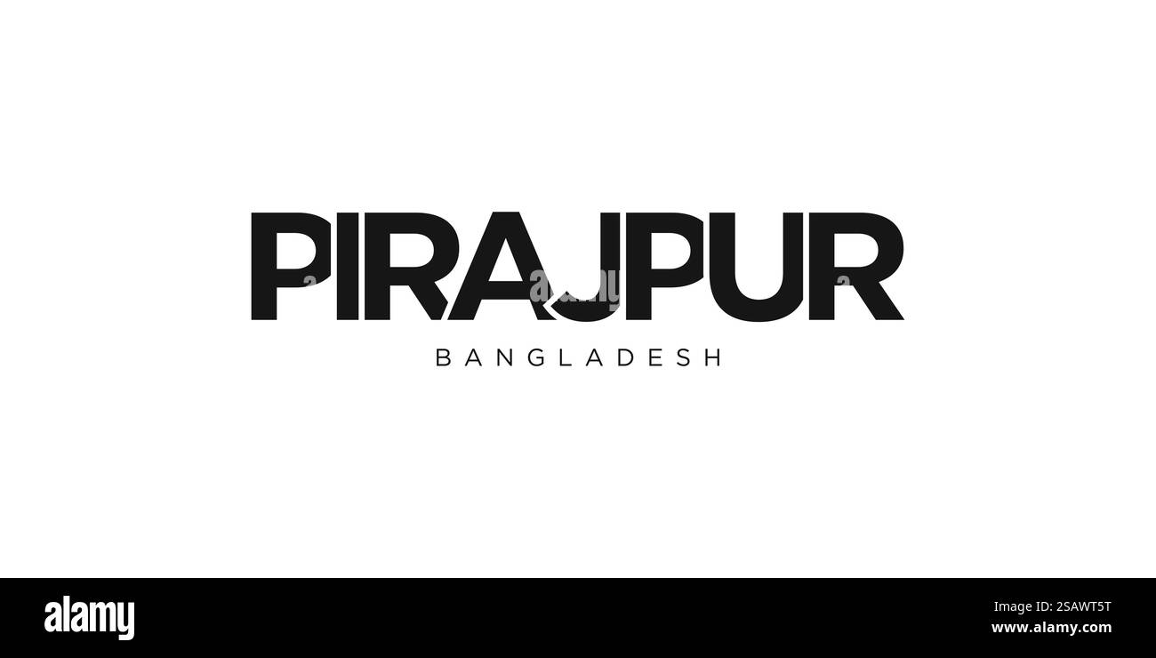 Pirajpur in the Bangladesh emblem for print and web. Design features geometric style, vector ...