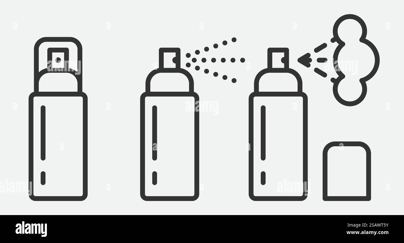 Hand drawn paint spray bottle icon. Airbrush line simple graffiti art ...