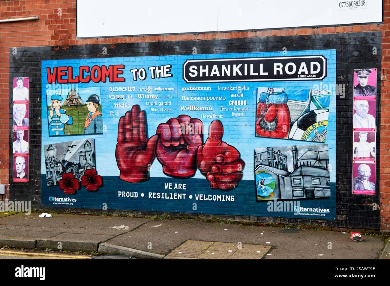 welcome to the shankill road mural belfast, northern ireland, uk Stock ...