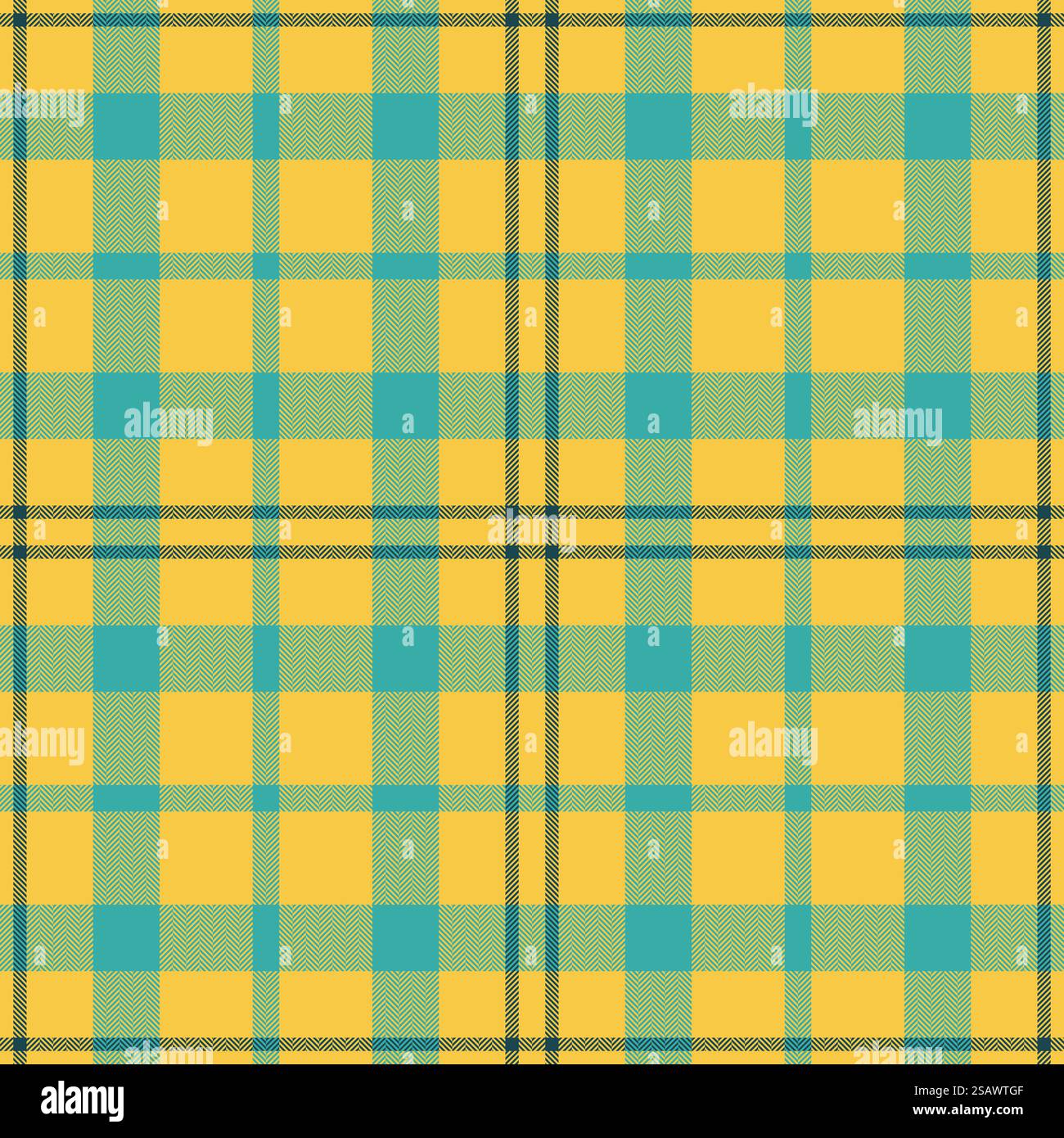 Plaid seamless pattern in yellow. Check fabric texture. Vector textile ...