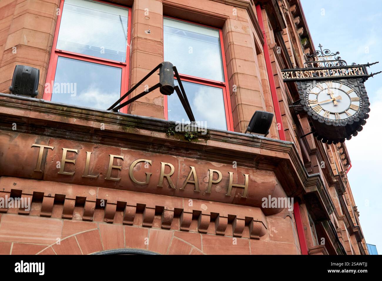 telegraph sign and clock on the old belfast telegraph building belfast ...