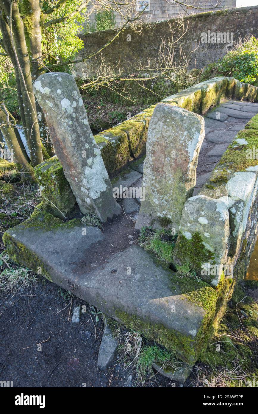 Dating from the 14th century is this packhorse bridge and squeeze stile ...