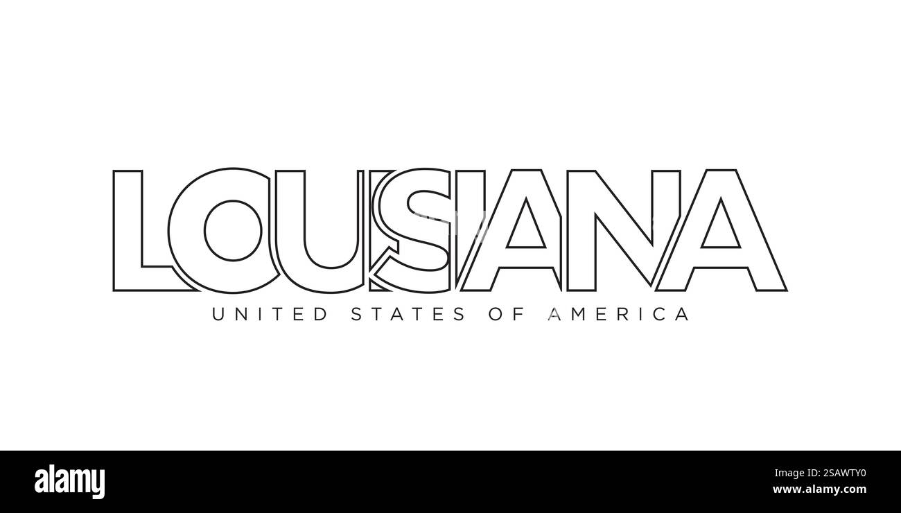 Louisiana, USA typography slogan design. America logo with graphic city ...
