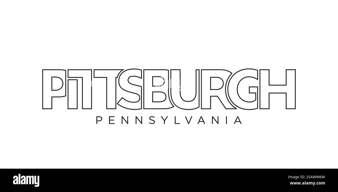 Pittsburgh, Pennsylvania, USA typography slogan design. America logo ...