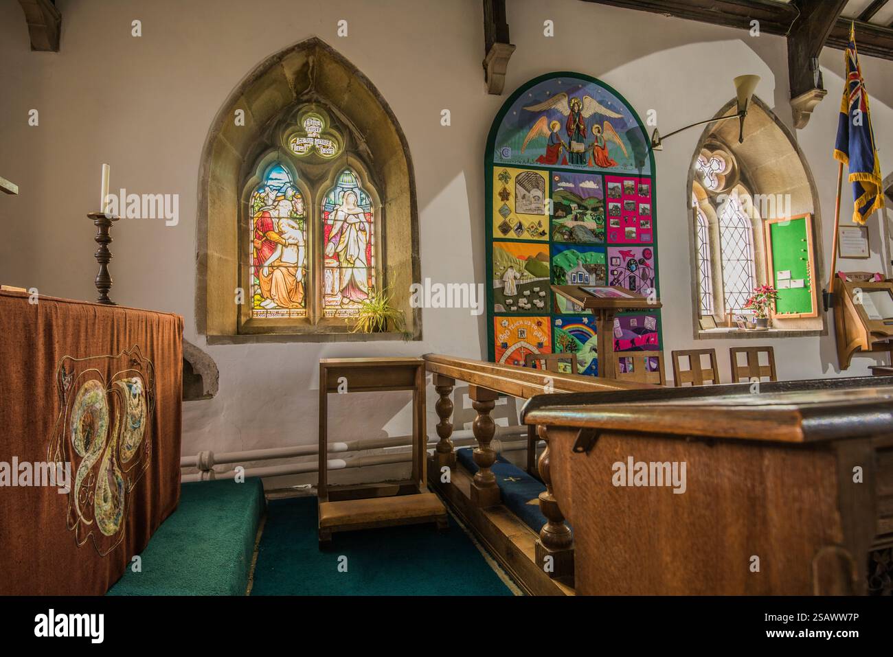 Interior of St Michael and all Angels church Linton, Yorkshire Dales ...