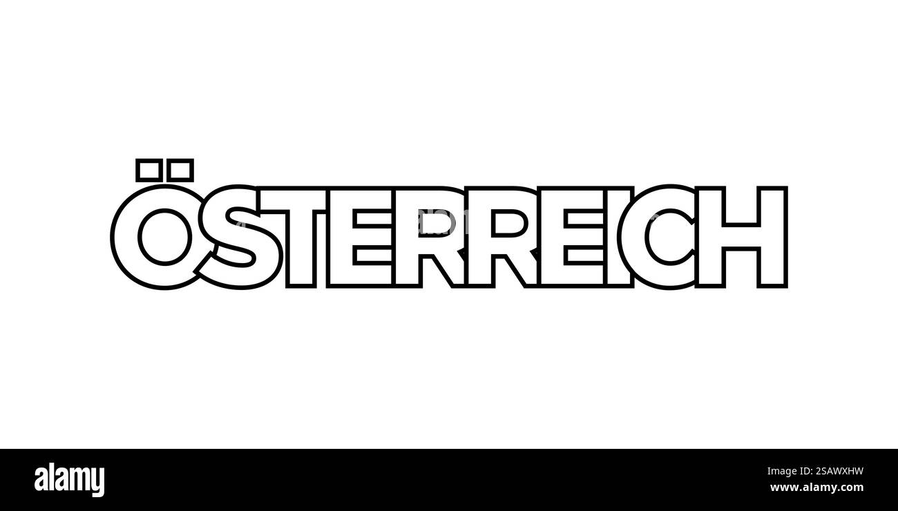 Austria emblem for print and web. Design features geometric style, vector illustration with bold ...