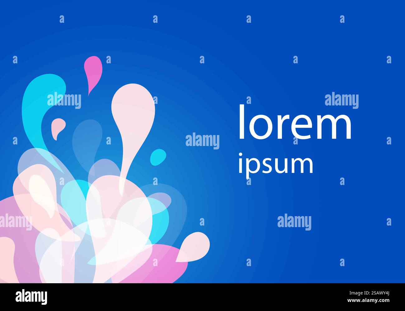 Blue abstract background. Formless design elements modern. Color splash vector. Fluid dynamics ...