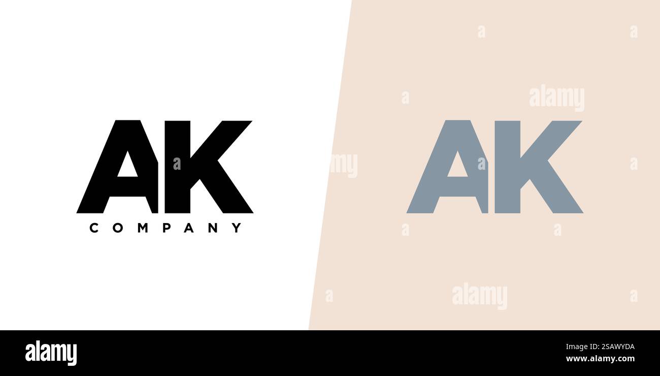 Trendy letter A and K, AK logo design template. Minimal monogram ...