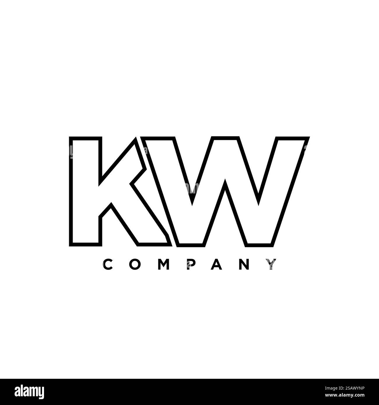 Kw logo design Stock Vector Images - Alamy