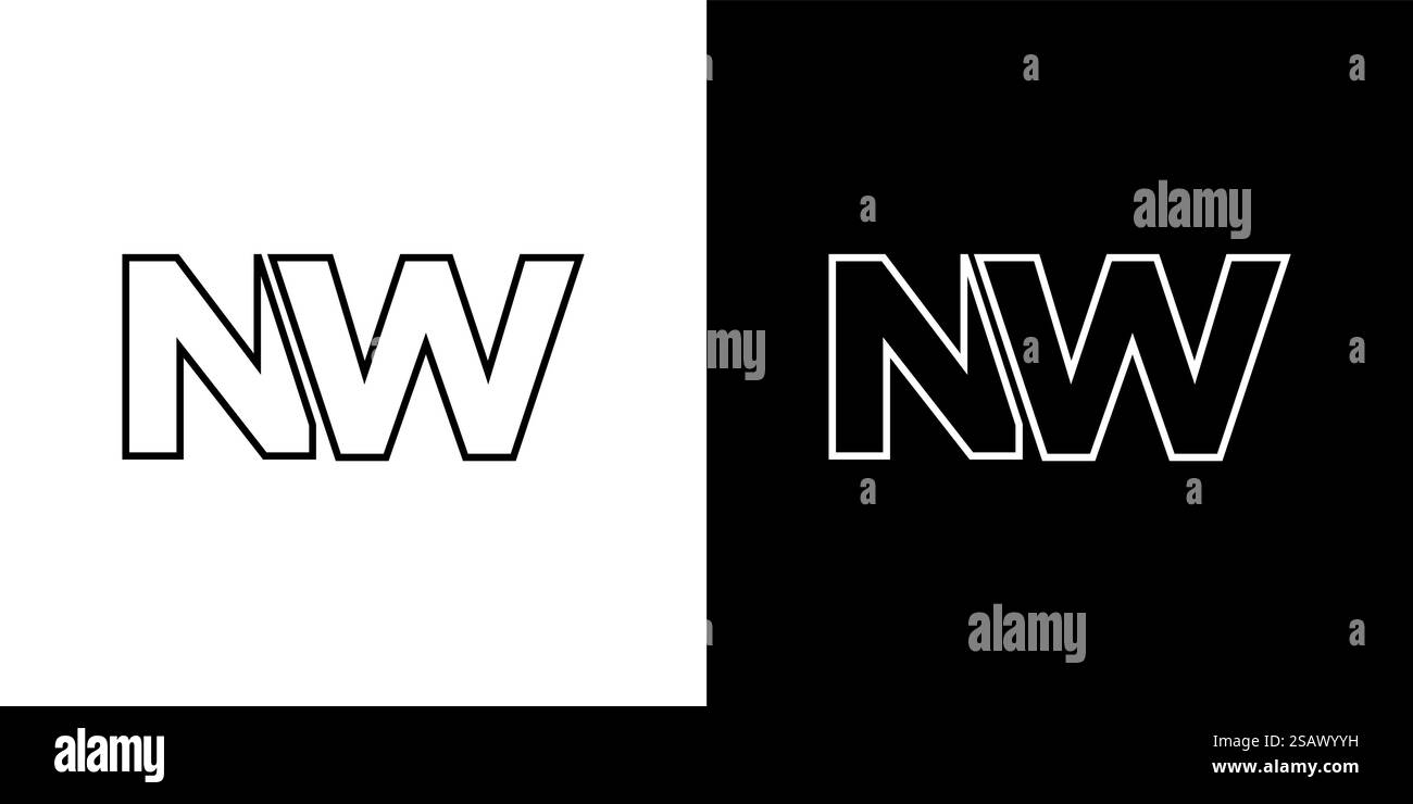 Minimal w n logo hi-res stock photography and images - Alamy