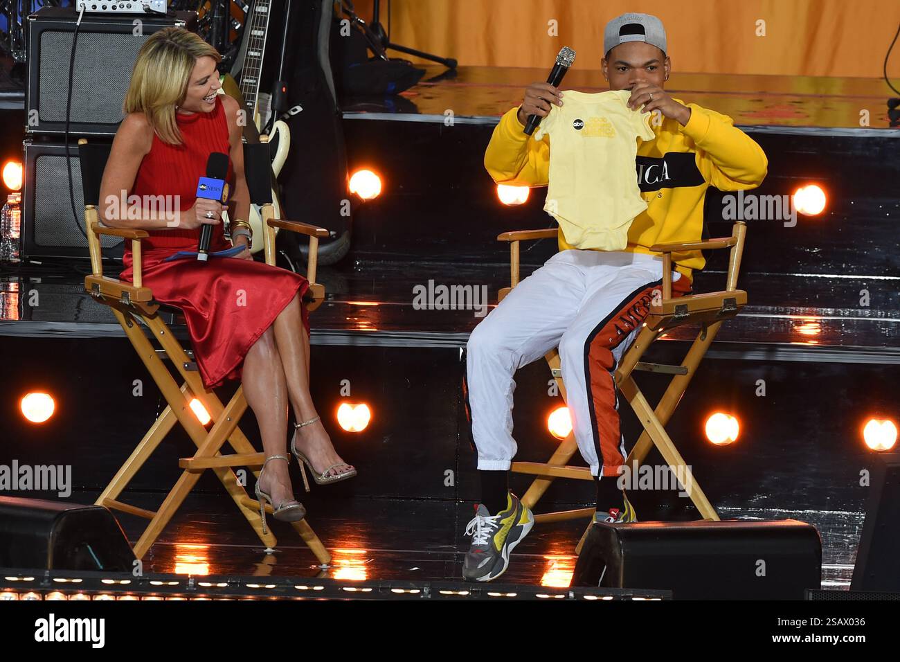 Amy Robach and Chance the Rapper appear on Good Morning America's ...