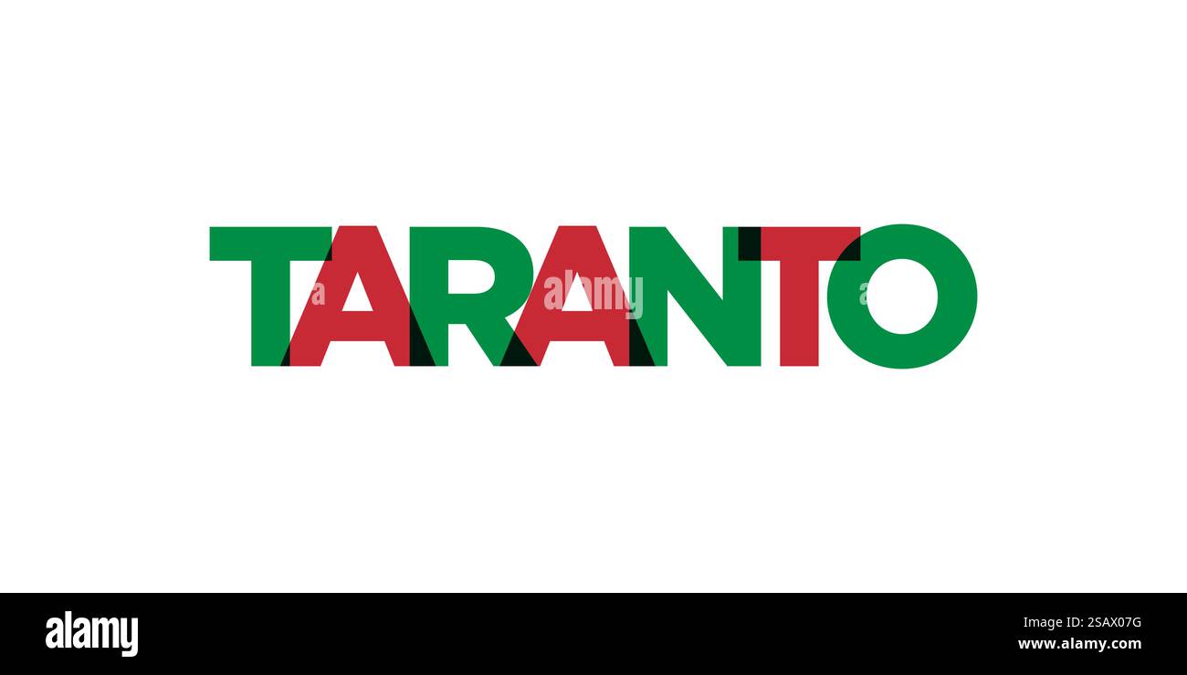 Taranto in the Italia emblem for print and web. Design features geometric style, vector ...