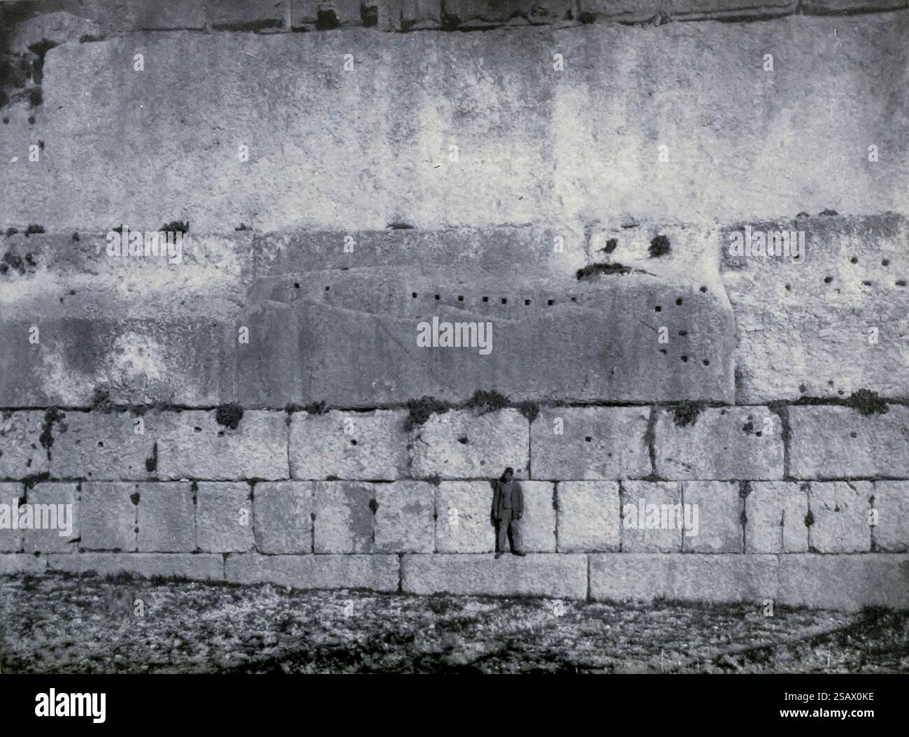 Foundation Wall of the Great Temple Area, Baalbec [Baalbek Lebanon]from ...