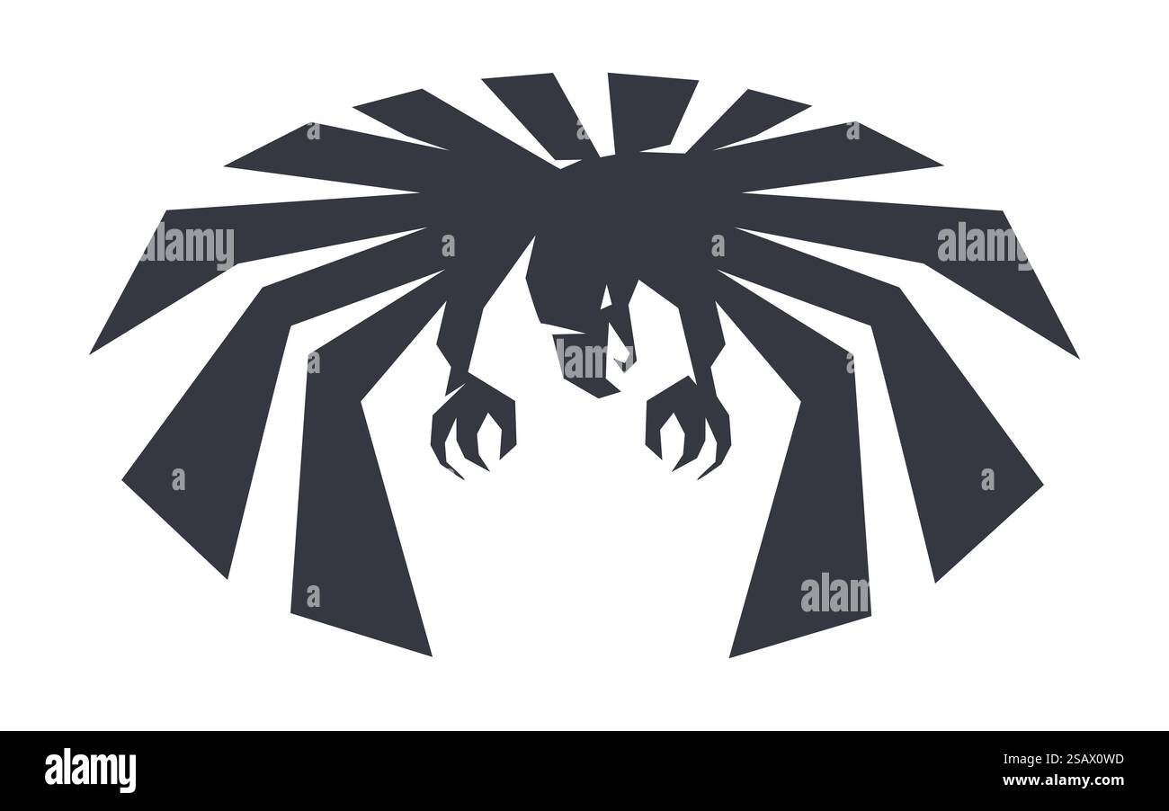 Anger bird vector illustration. Force eagle symbol freedom black and ...