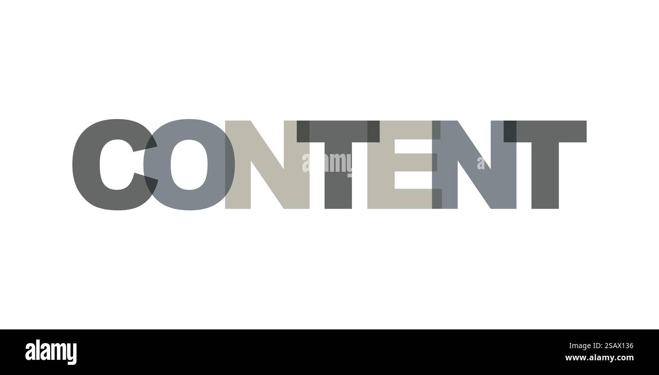 Content business card text. Modern lettering poster. Color word art ...