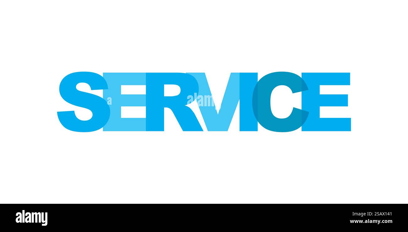 Service business card text. Modern lettering poster. Color word art ...