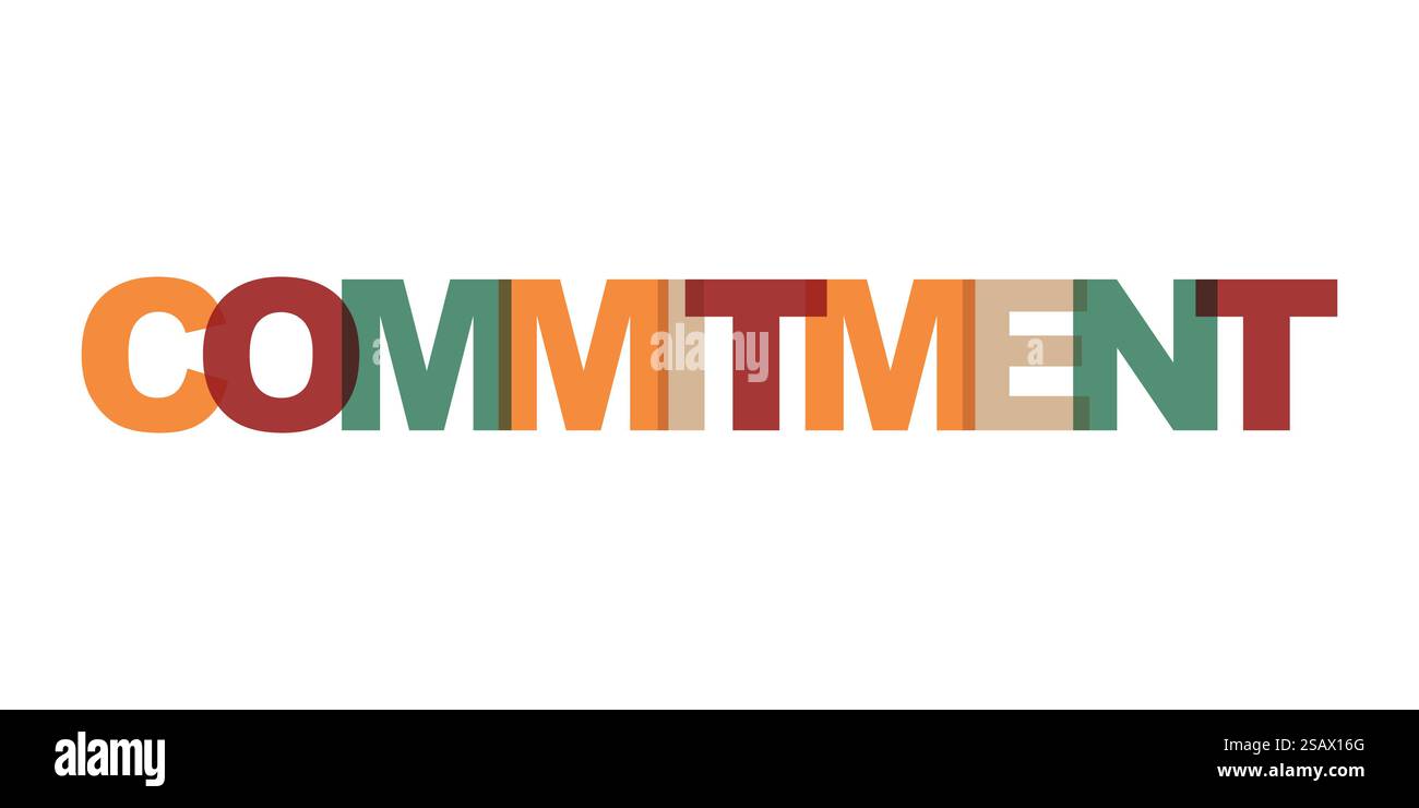 Commitment management business card text. Modern lettering poster ...
