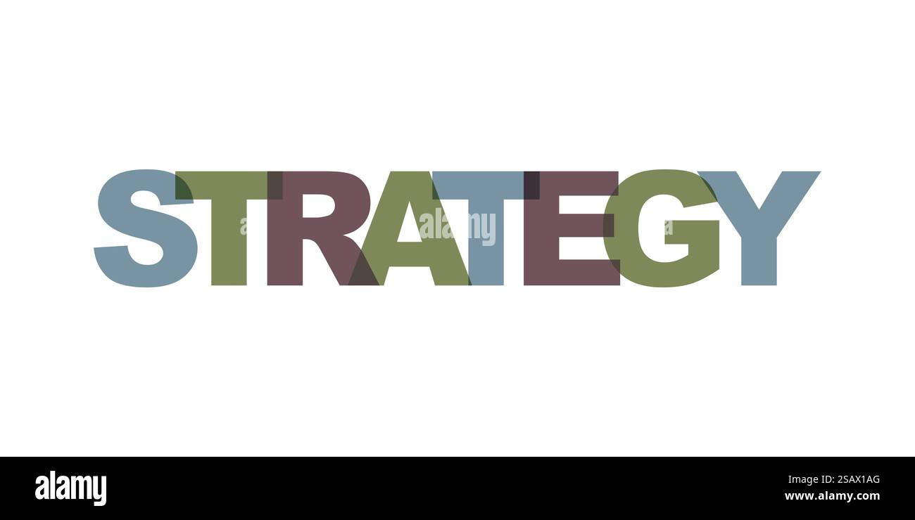 Strategy business card text. Modern lettering poster. Color word art ...