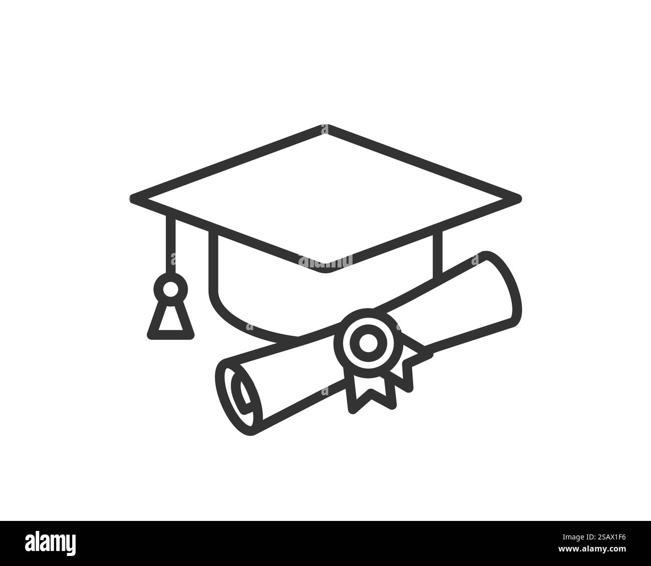 Education icon vector illustartion. College cap or graduate hat symbol ...