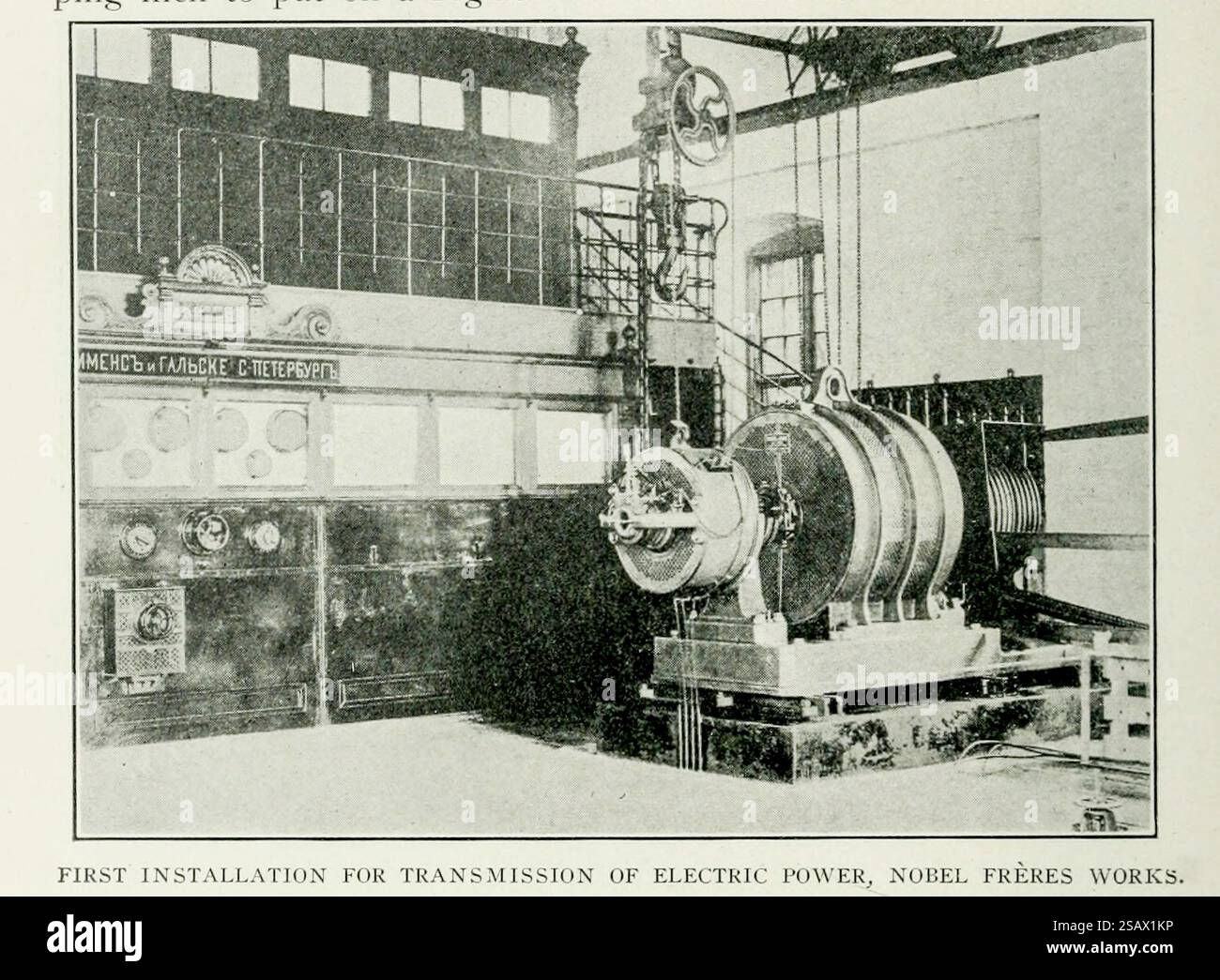 FIRST INSTALLATION FOR TRANSMISSION OF ELECTRIC POWER, NOBEL FRERES ...