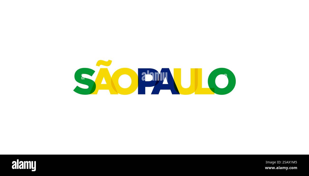 Sao Paulo in the Brasil emblem for print and web. Design features ...