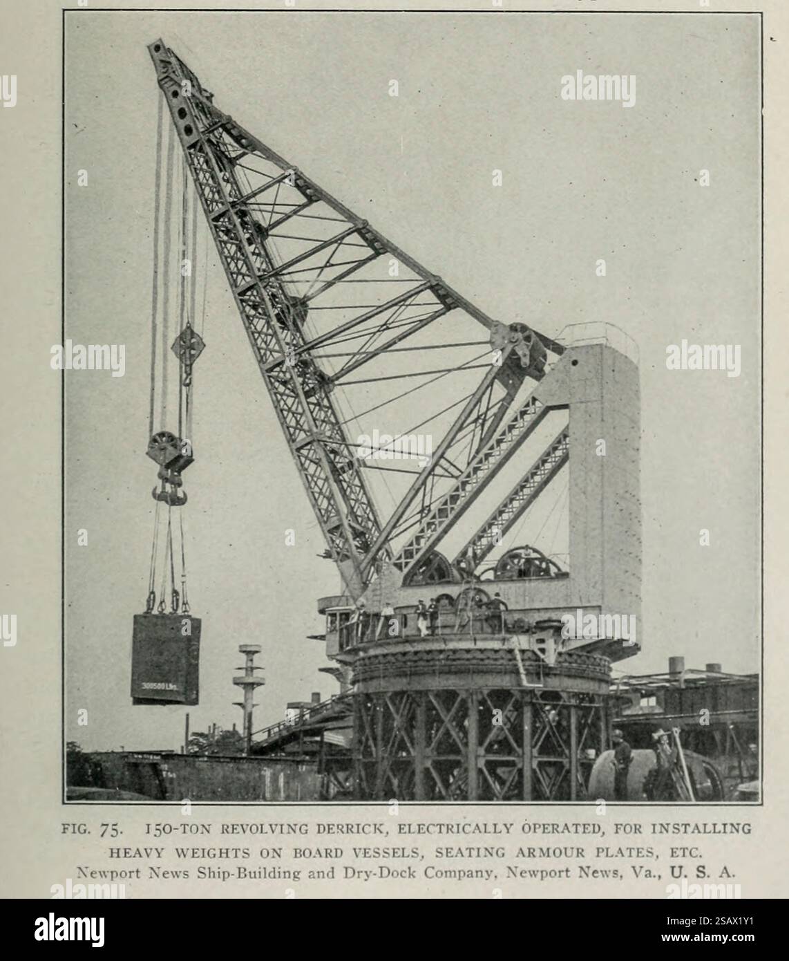 150-TON REVOLVING DERRICK, ELECTRICALLY OPERATED, FOR INSTALLING HEAVY ...
