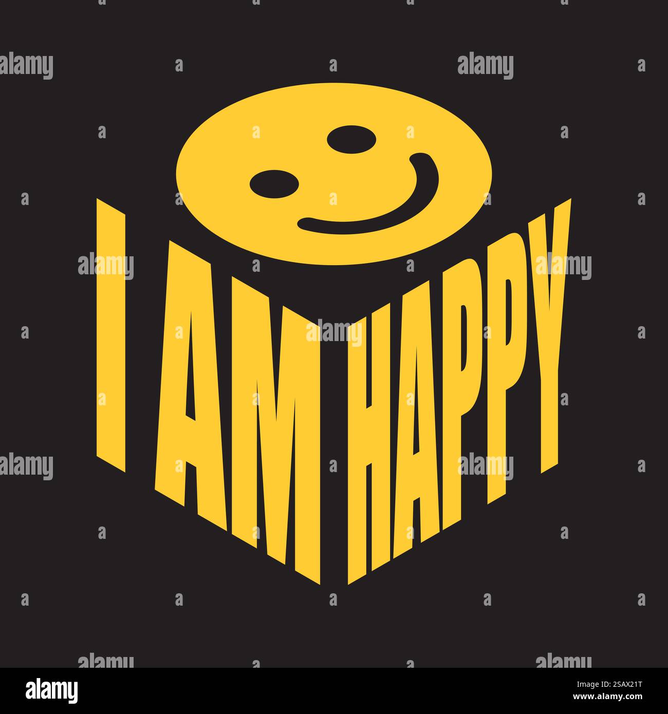 I am happy smile. Simple text slogan t shirt. Graphic phrases vector ...
