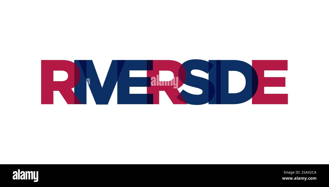 Riverside, California, USA typography slogan design. America logo with ...
