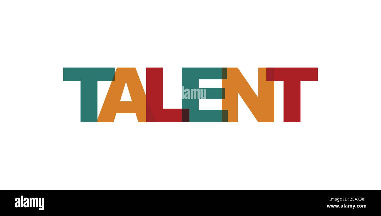 Talent business card text. Modern lettering poster. Color word art ...