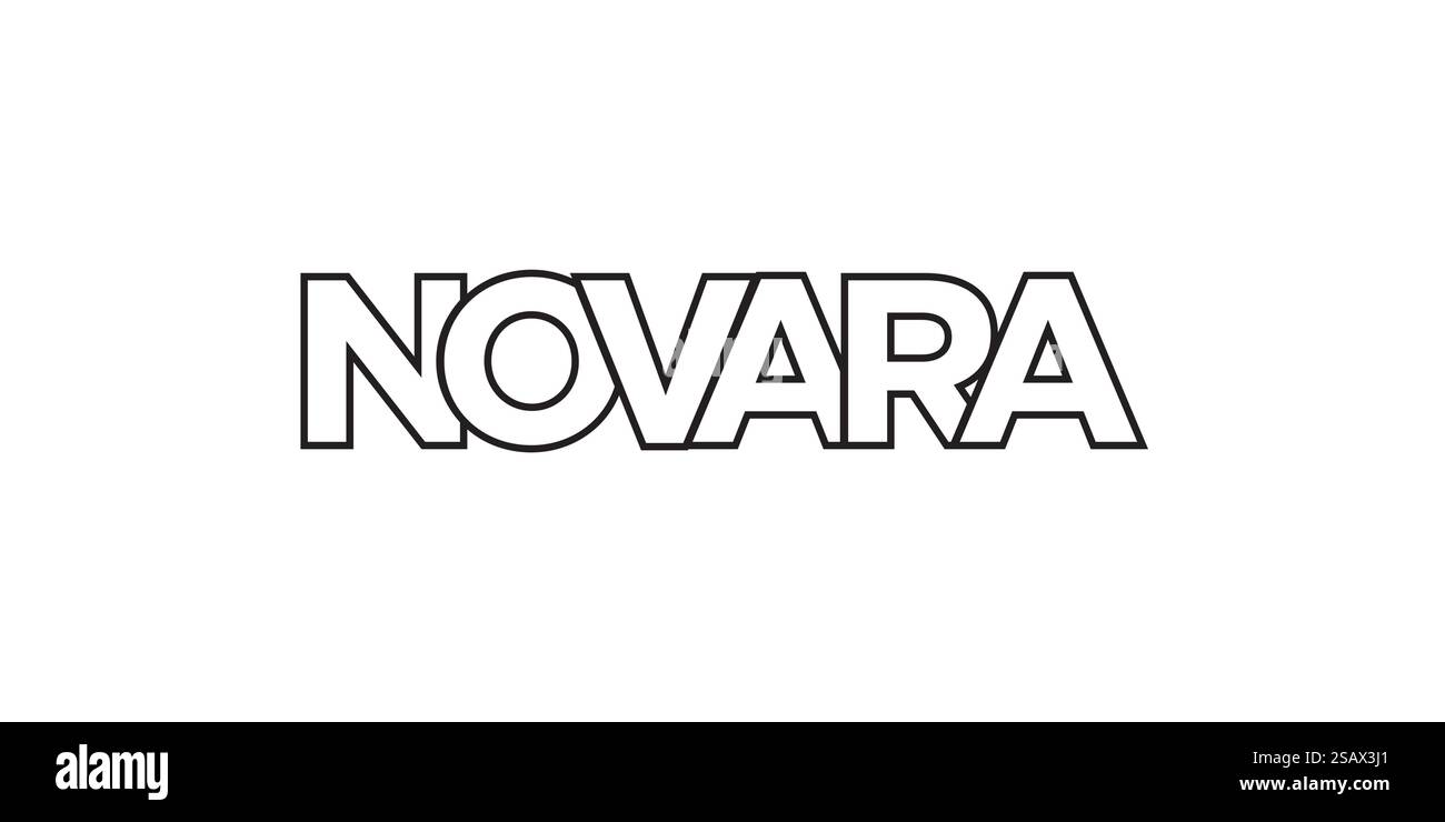 Novara in the Italia emblem for print and web. Design features geometric style, vector ...