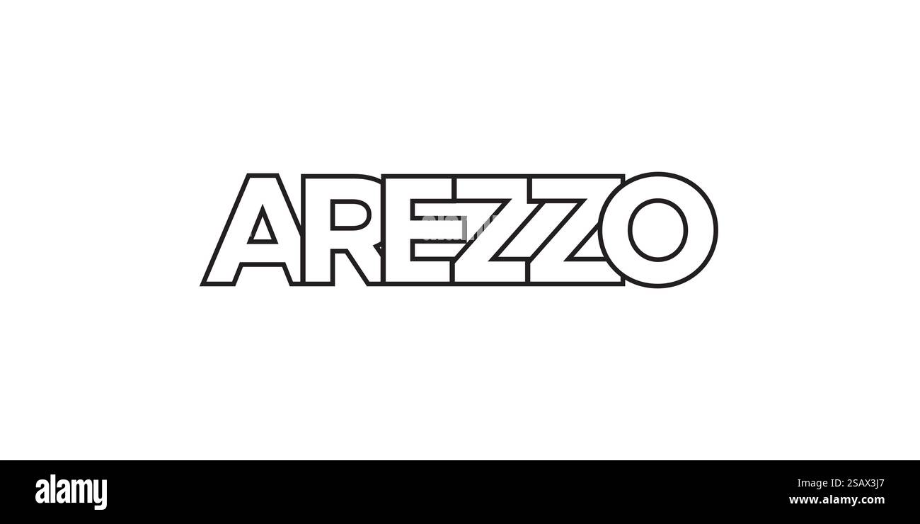 Arezzo in the Italia emblem for print and web. Design features geometric style, vector ...