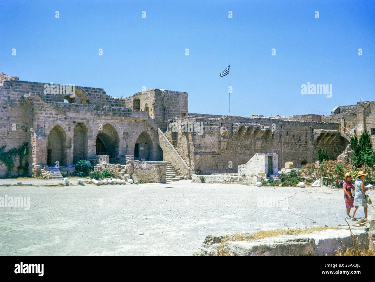 Medieval castle at Kyrenia or Girne, Northern Cyprus, Europe 1973 16th ...