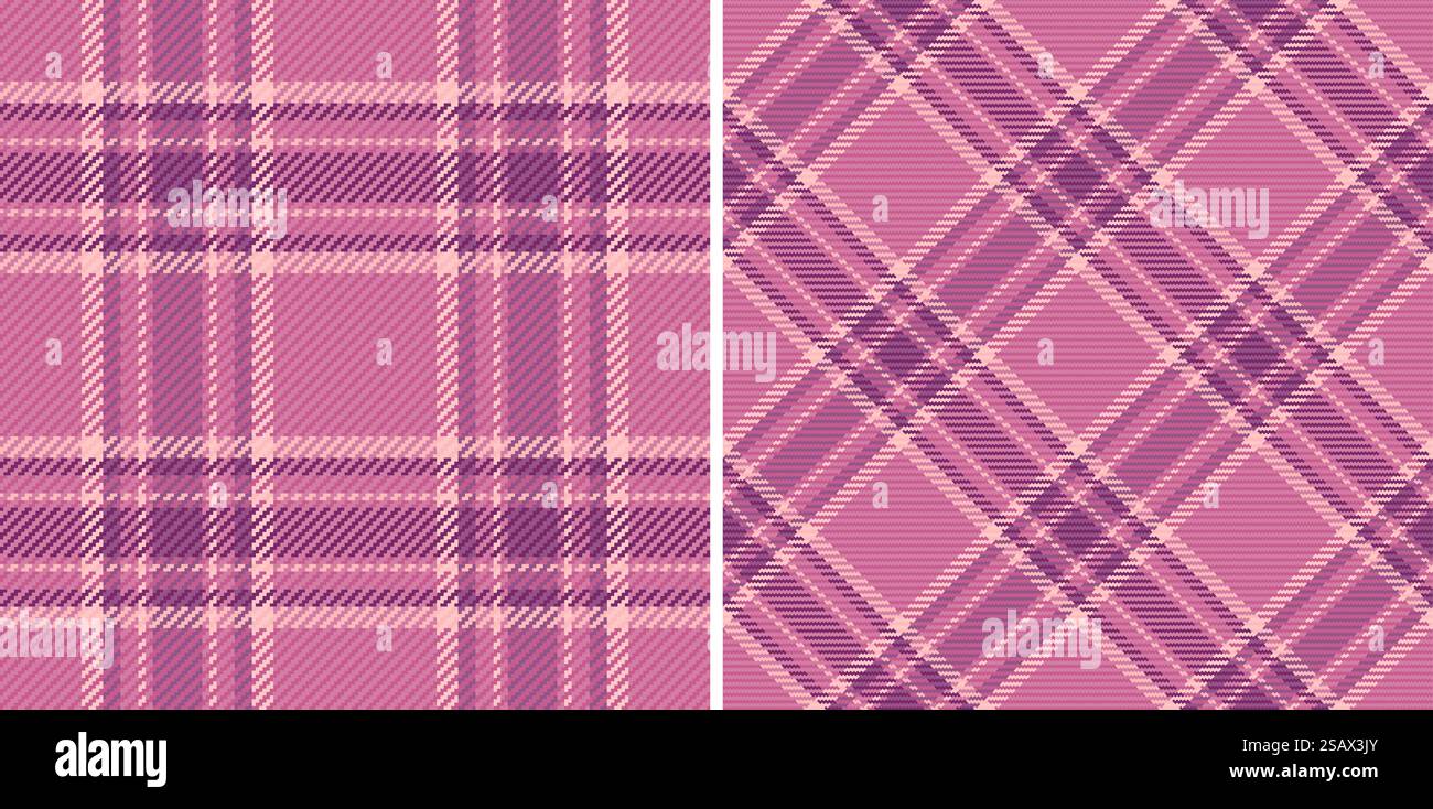 Textile texture check of fabric background pattern with a plaid vector ...