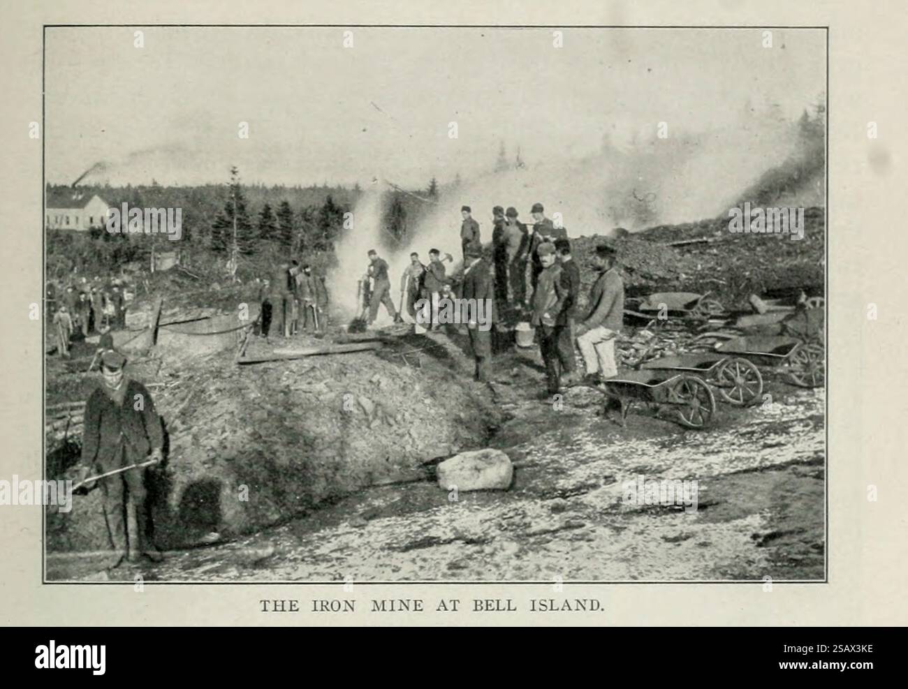 THE IRON MINE AT BELL ISLAND from the Article THE MANUFACTURE OF IRON ...