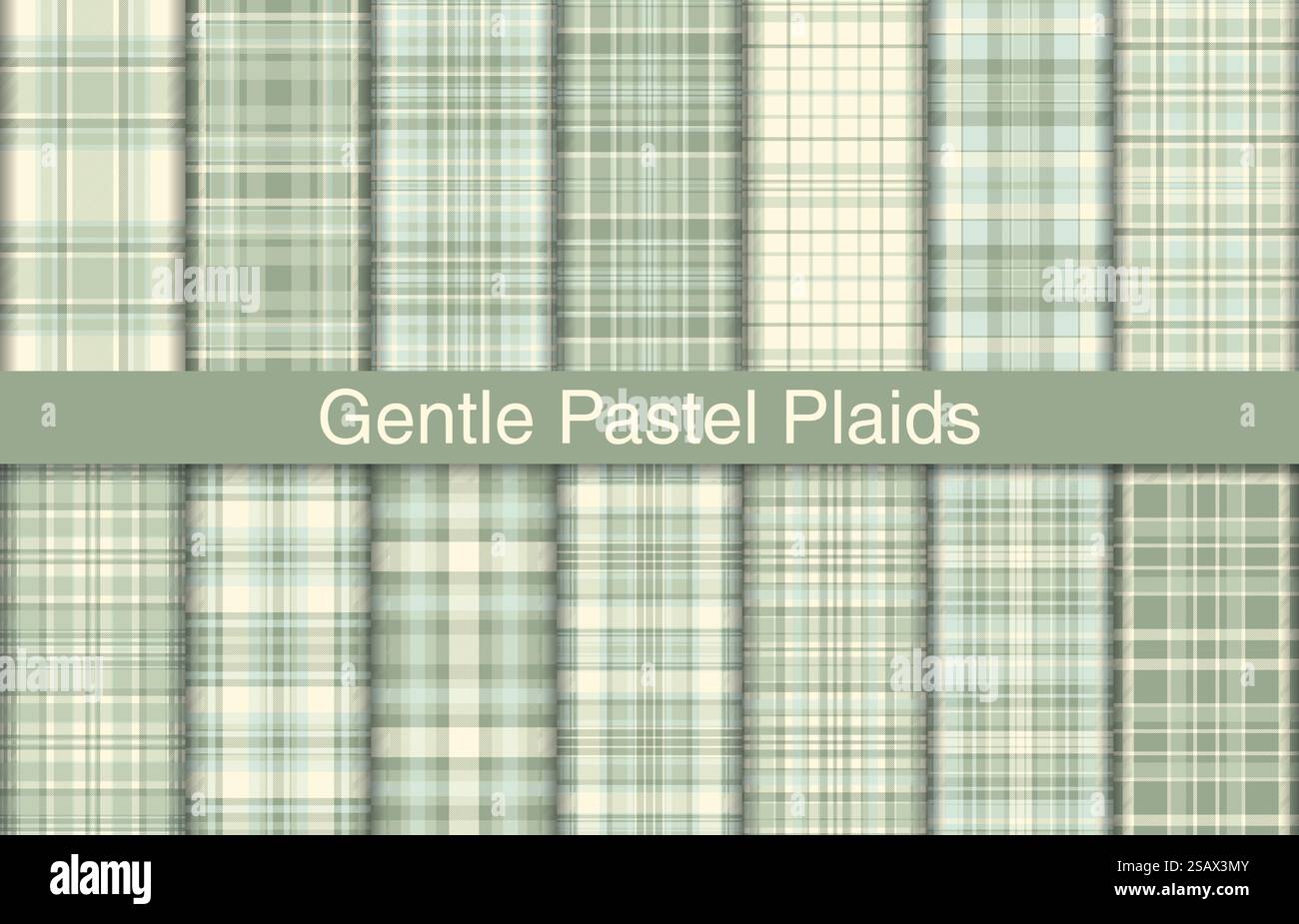 Gentle plaid collection, textile design, checkered fabric pattern for ...