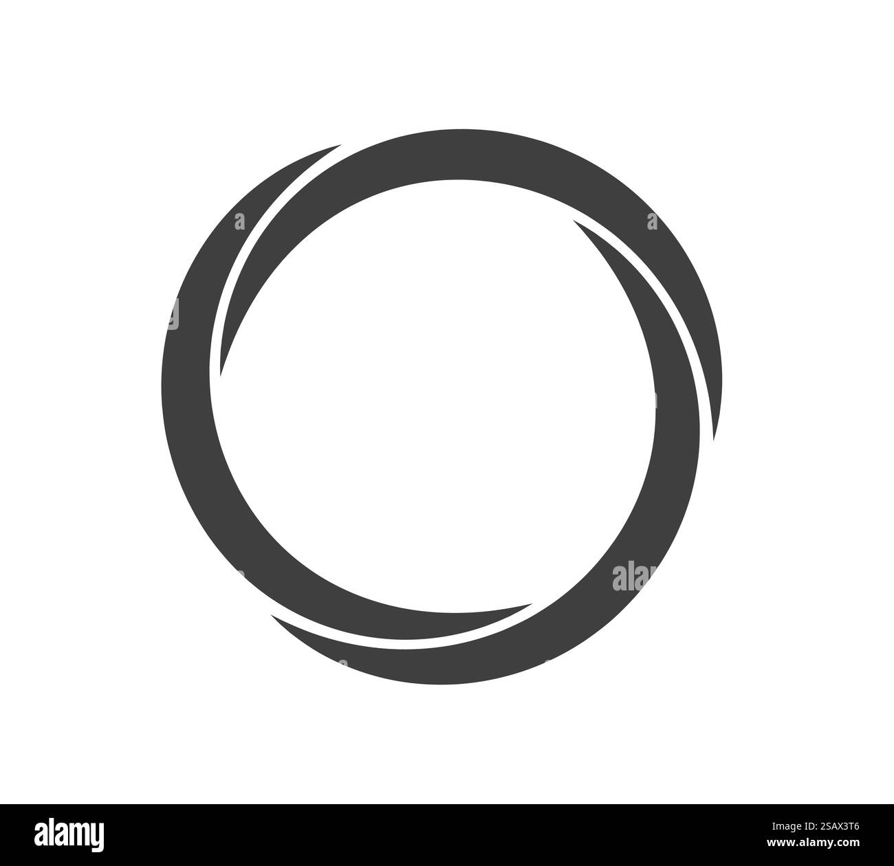 Round frame black and white vector ornament. Graphic border doodle ...