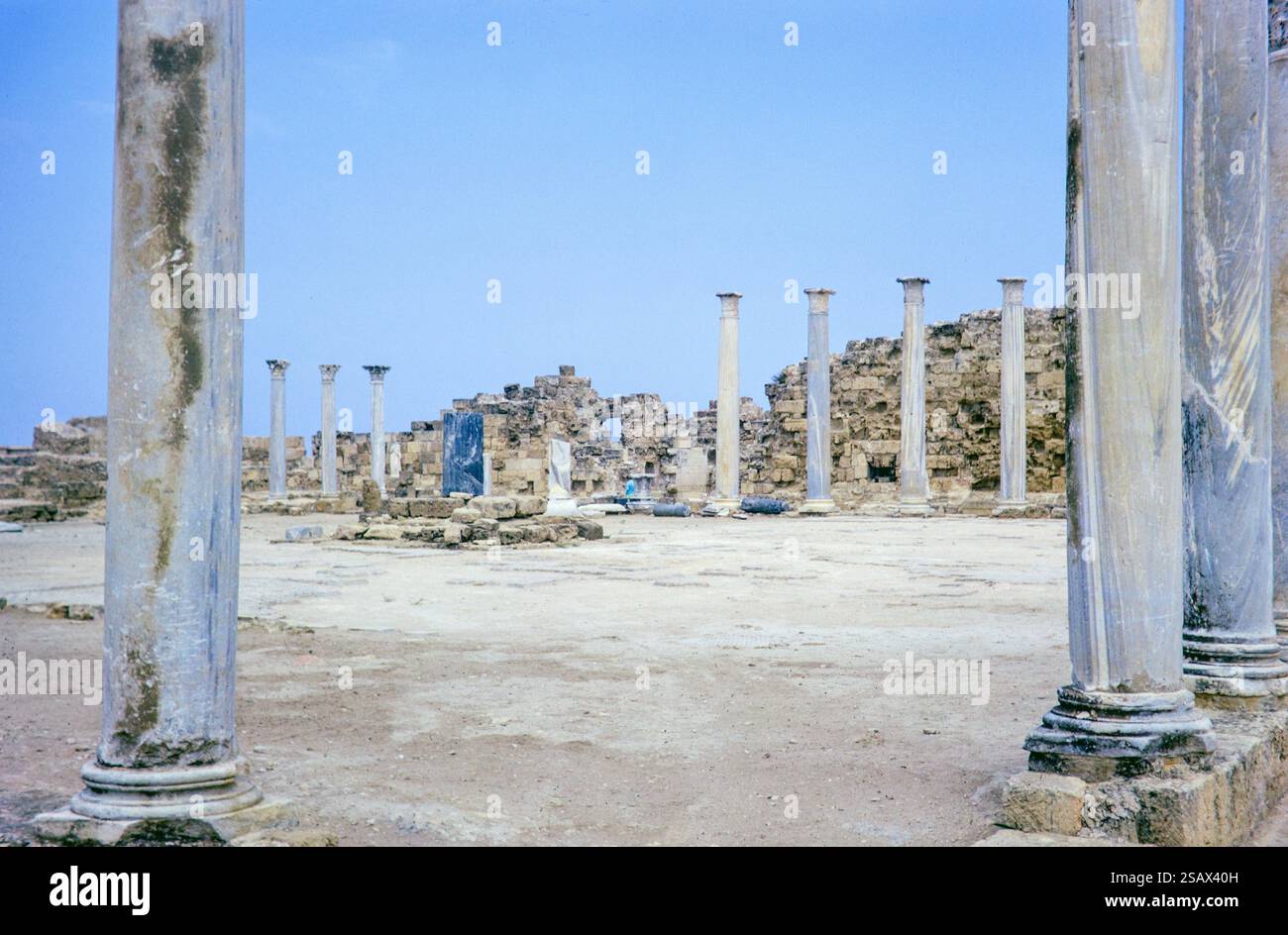 Roman Ruins at archaeological site ancient city of Salamis Famagusta ...