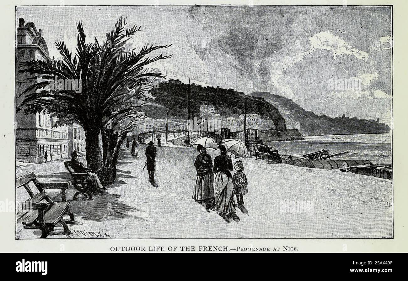 OUTDOOR LIFE OF THE FRENCH. Promenade at Nice. The French, DESCENT FROM ...