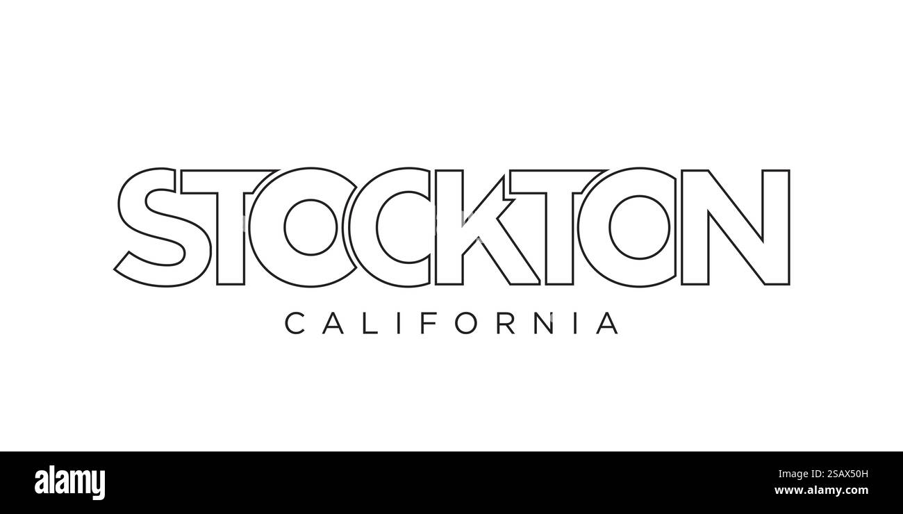 Stockton, California, USA typography slogan design. America logo with ...
