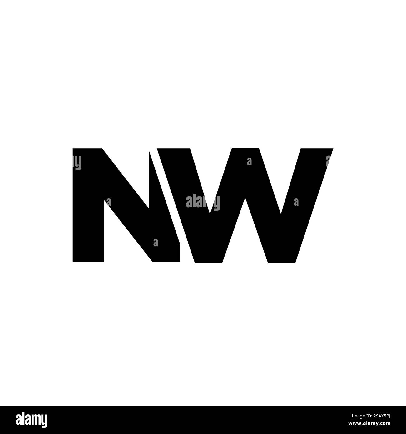 Trendy letter N and W, NW logo design template. Minimal monogram ...