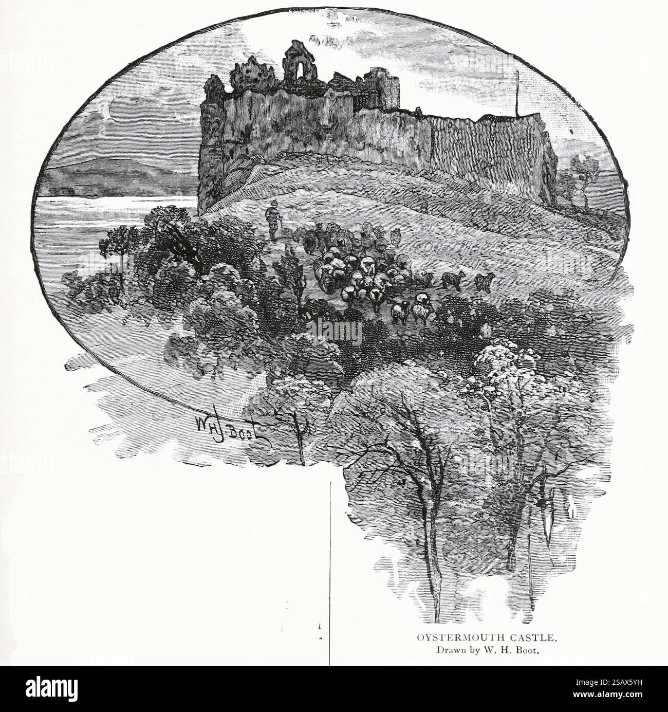 OYSTERMOUTH CASTLE. Drawn by W. H. Boot. The Celts from volume 3 of ...