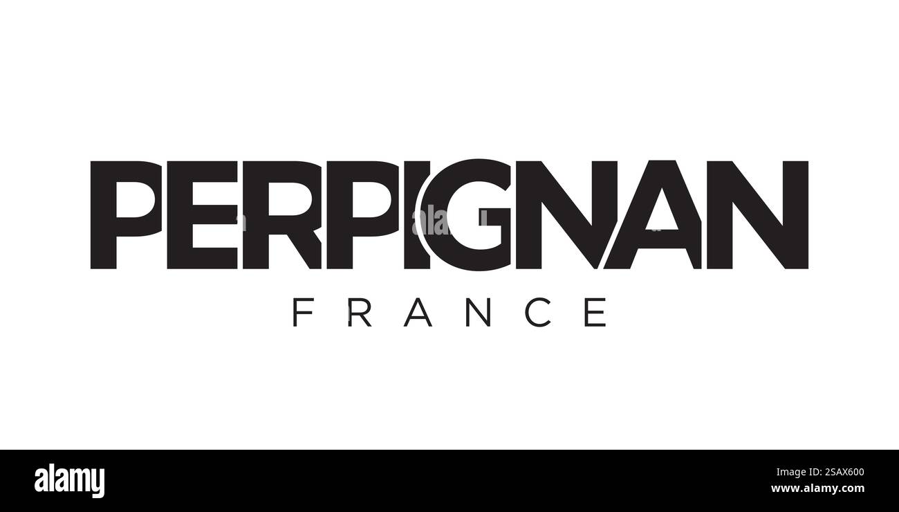 Perpignan in the France emblem for print and web. Design features ...